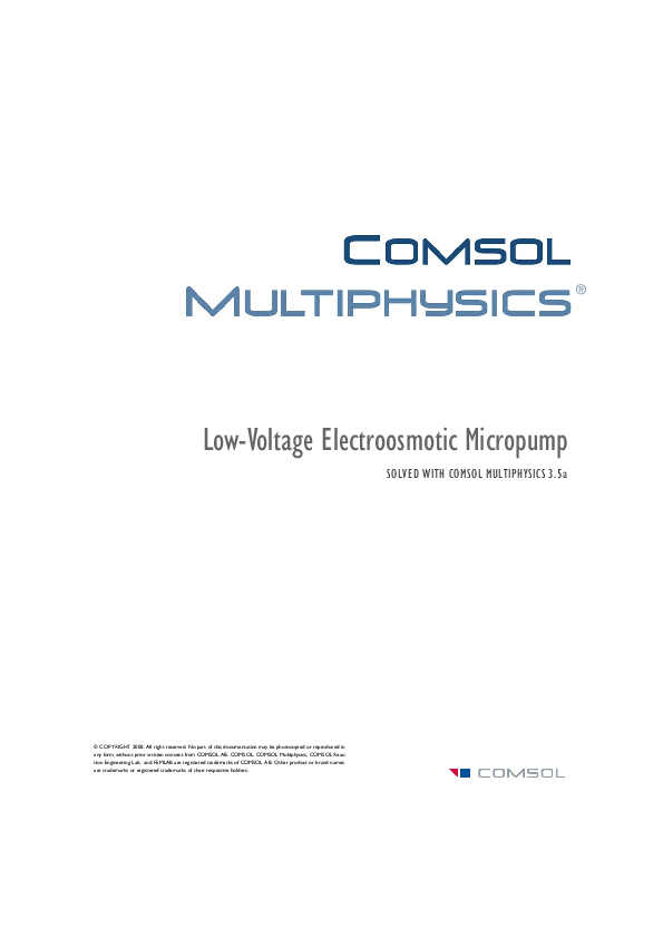 (PDF) Low-Voltage Electroosmotic Micropump SOLVED WITH COMSOL ...