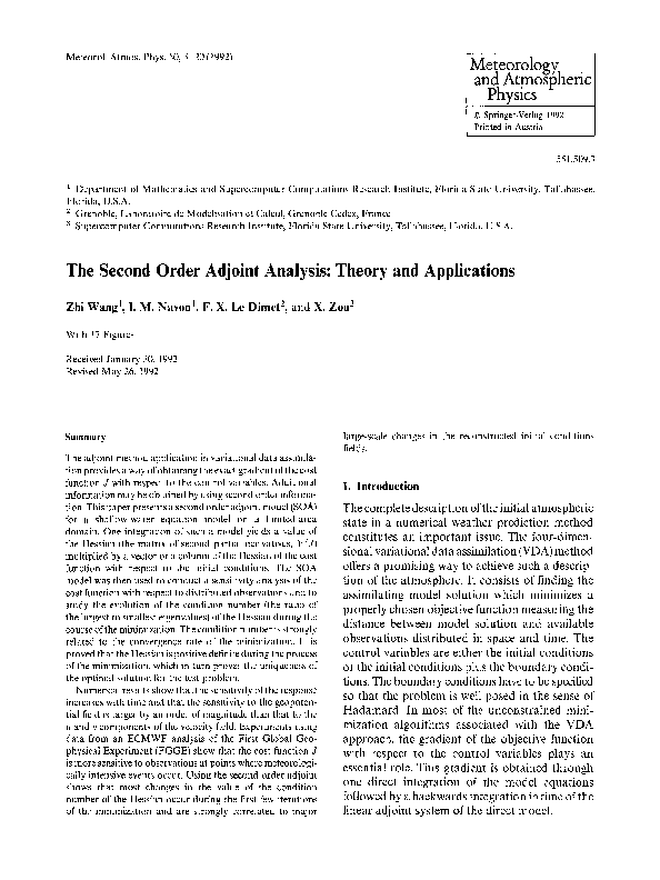 Pdf The Second Order Adjoint Analysis Theory And Applications