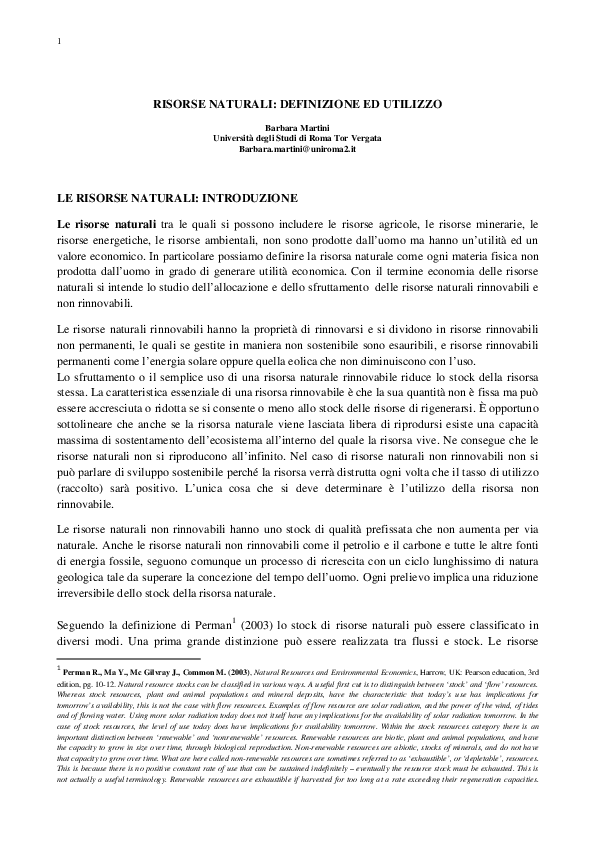 (PDF) le risorse naturali