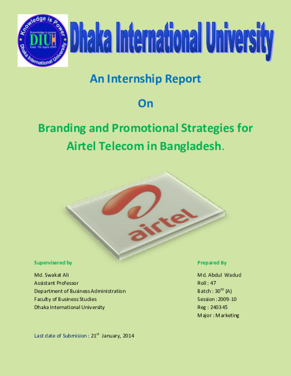 (DOC) Cover page of internship