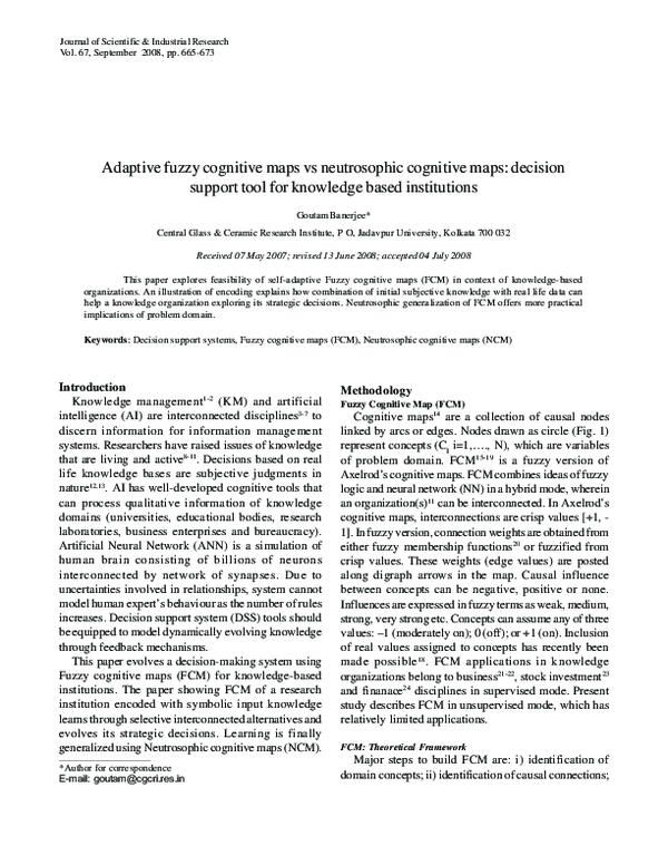 (PDF) BANERJEE: ADAPTIVE FUZZY COGNITIVE MAPS VS NEUTROSOPHIC COGNITIVE MAPS Adaptive fuzzy ...