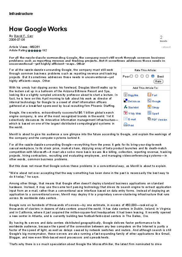 (PDF) Rate This Article: How Google Works