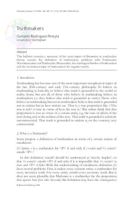 (PDF) Truthmakers