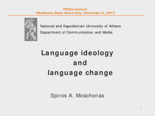 Language Ideology and Language Change