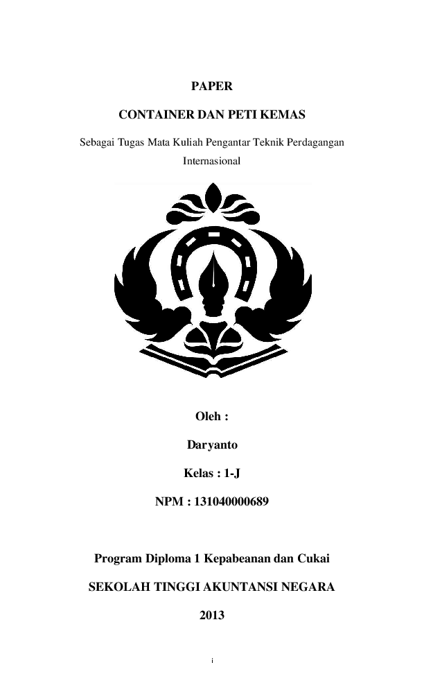 (PDF) PAPER CONTAINER DAN PETI KEMAS