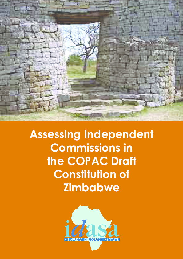 (PDF) Assessing Independent Commissions in the COPAC Draft Constitution of Zimbabwe (Idasa)
