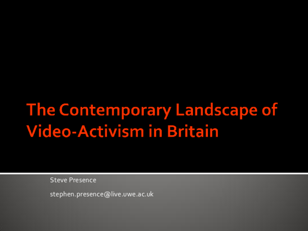 (PPT) The Contemporary Landscape of Video-Activism