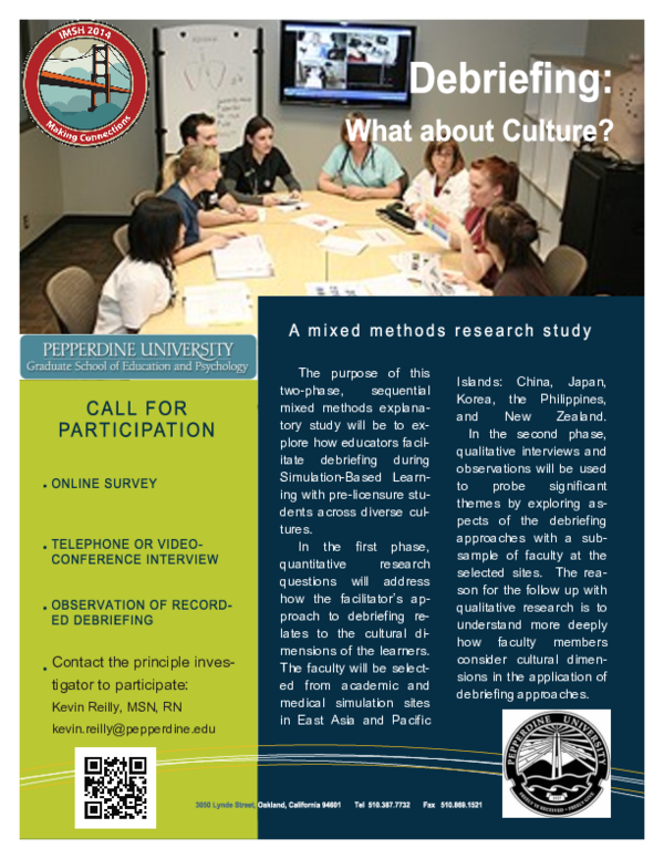 (PDF) International approaches to debriefing in healthcare simulations