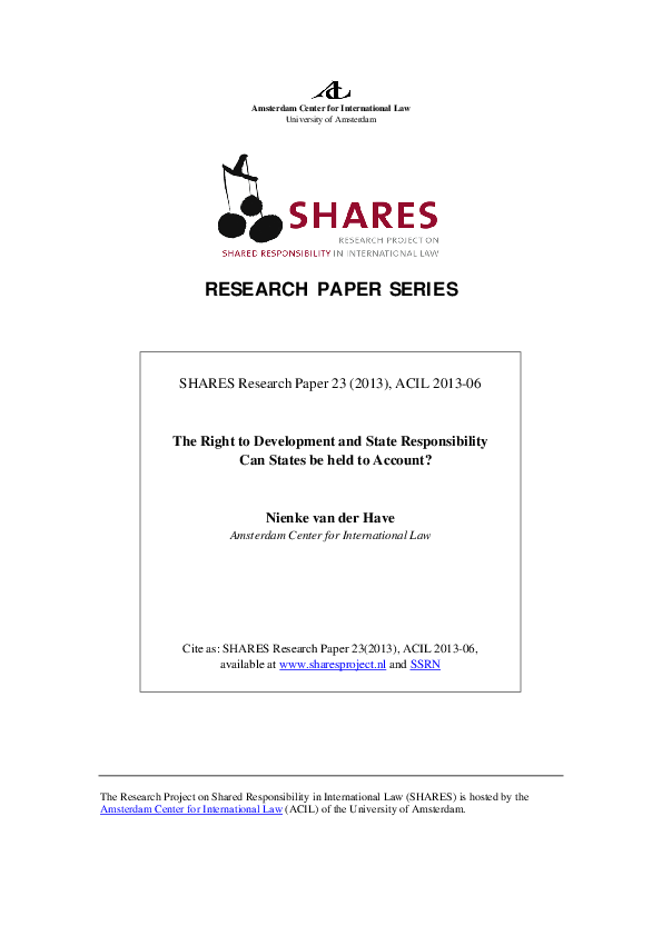 (PDF) The Right to Development and State Responsibility