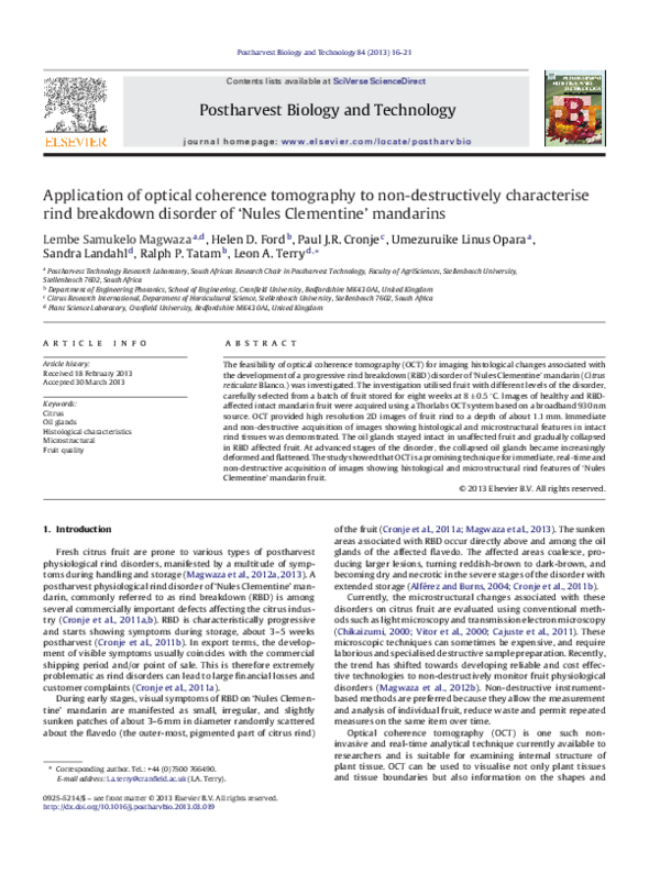 (PDF) Application of optical coherence tomography to non-destructively ...