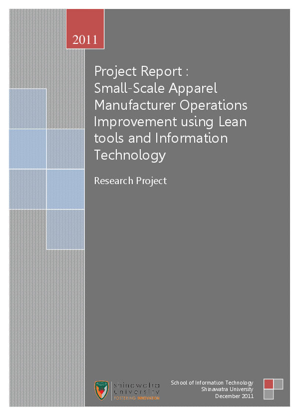 (PDF) Project Report : Small-Scale Apparel Manufacturer Operations ...