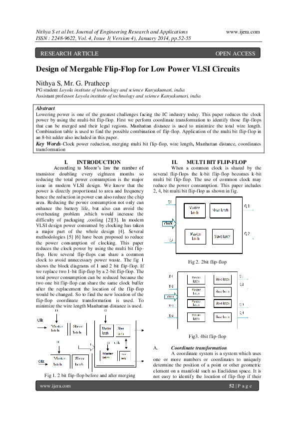 (PDF) Design of Mergable Flip-Flop for Low Power VLSI Circuits