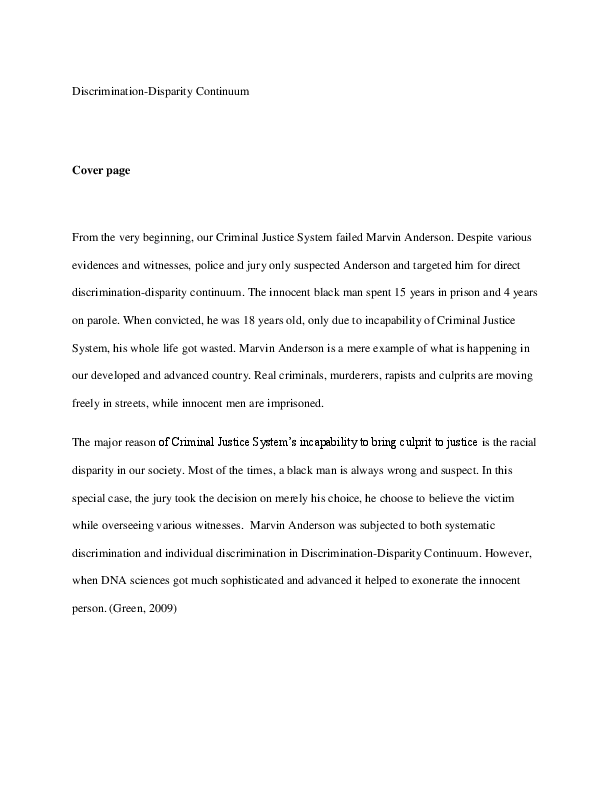 (DOC) Discrimination Disparity Continuum