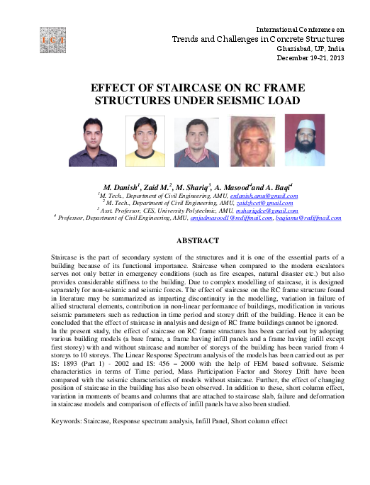 (PDF) Effect of staircase on RC frame structures under seismic load