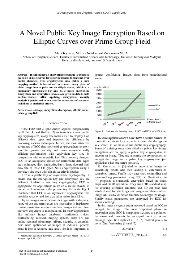 (PDF) A Novel Public Key Image Encryption Based on Elliptic Curves over Prime Group Field