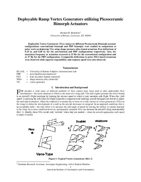 Pdf Course Project Deployable Ramp Vortex Generators Utilizing Pbp