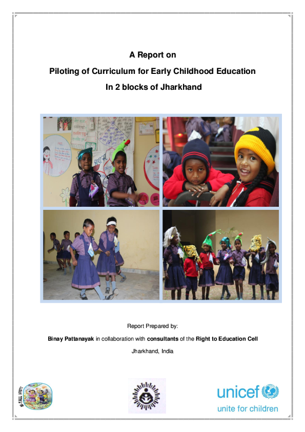 (PDF) A story of piloting the ECCE curriculum in Jharkhand, India