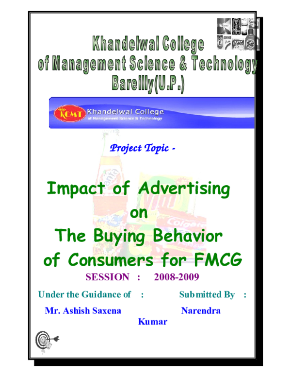 (DOC) FMCG Project Final