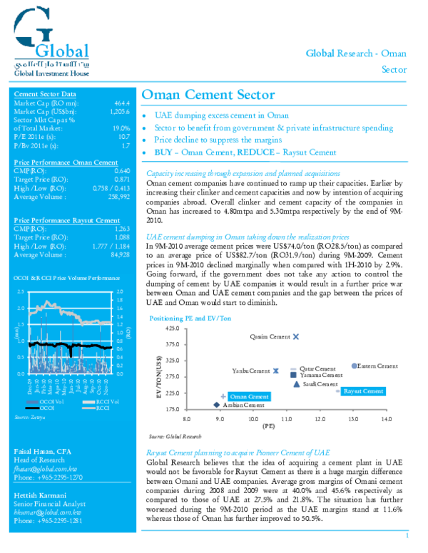 (PDF) Oman Cement Sector