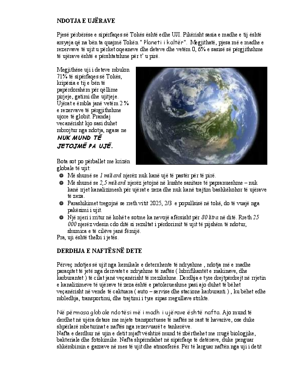 (DOC) Ndotja e ujerave