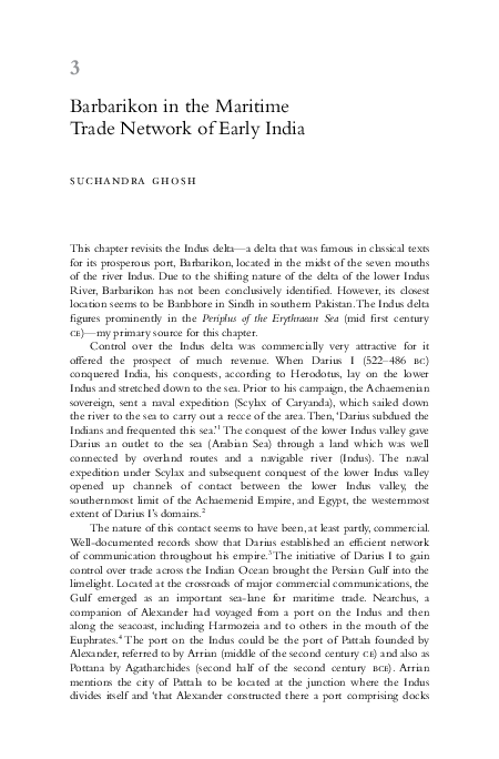 (PDF) 3 Barbarikon in the Maritime Trade Network of Early India