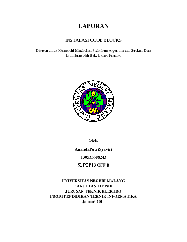 (DOC) LAPORAN instalasi code blocks