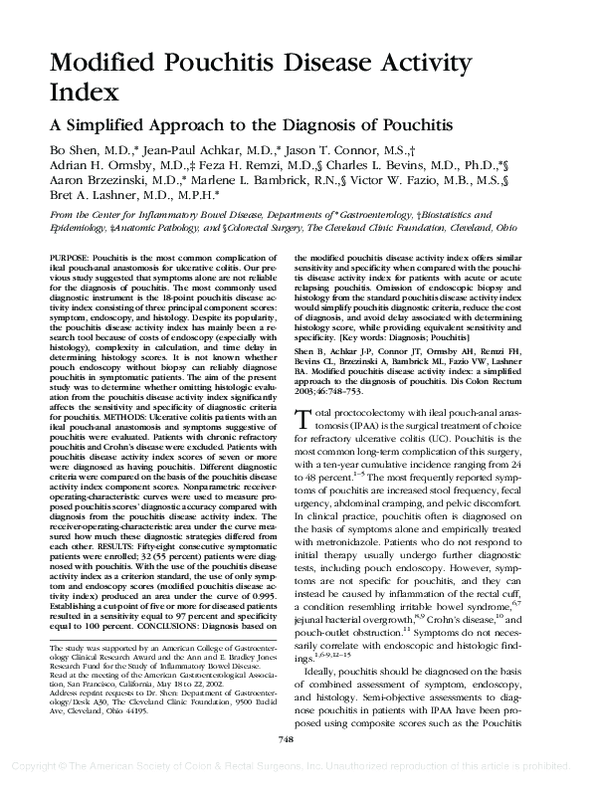 (PDF) Modified Pouchitis Disease Activity Index A Simplified Approach ...