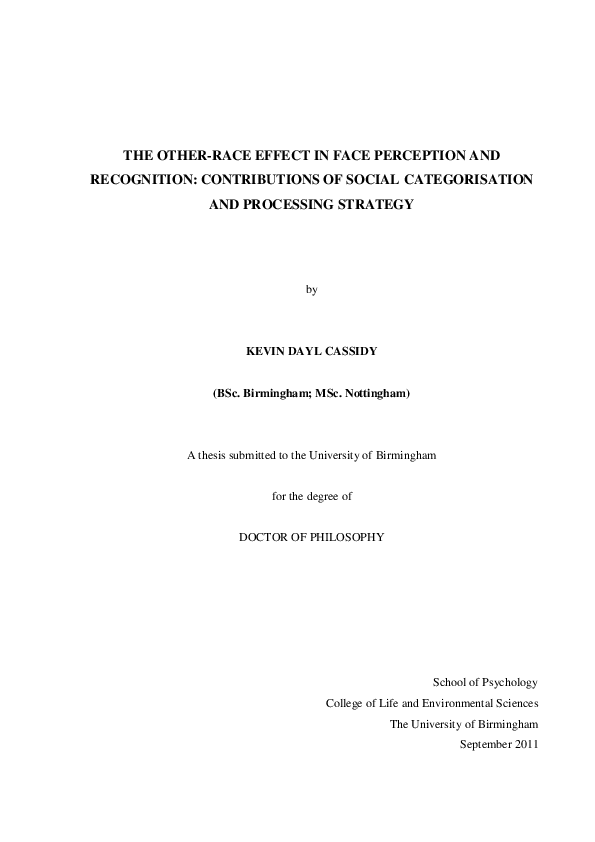 (PDF) The Other-Race Effect In Face Perception And Recognition ...