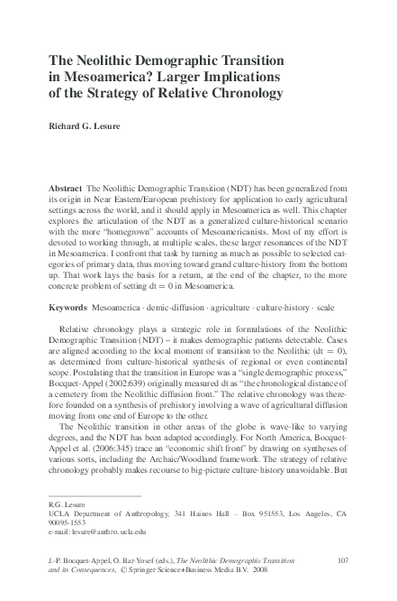 (PDF) The Neolithic Demographic Transition in Mesoamerica? Larger ...