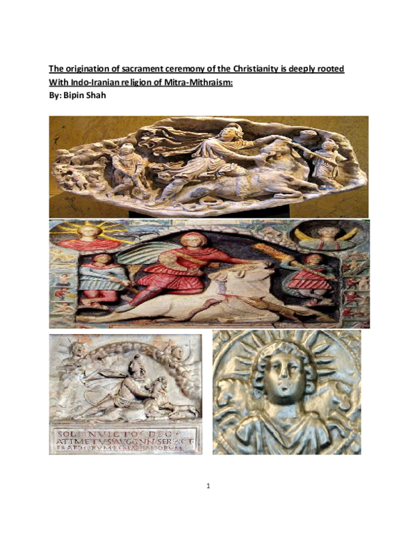 (PDF) The origination of sacrament ceremony of the Christianity is ...