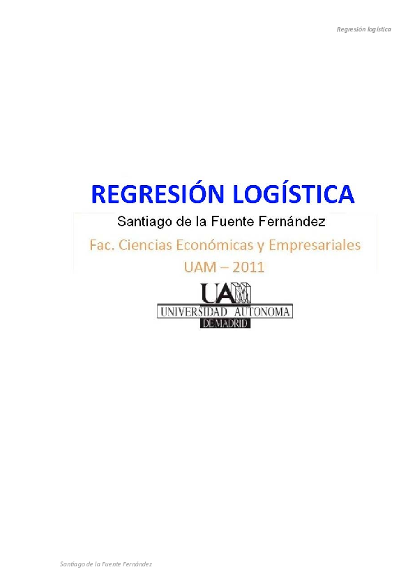 (PDF) REGRESIÓN LOGÍSTICA