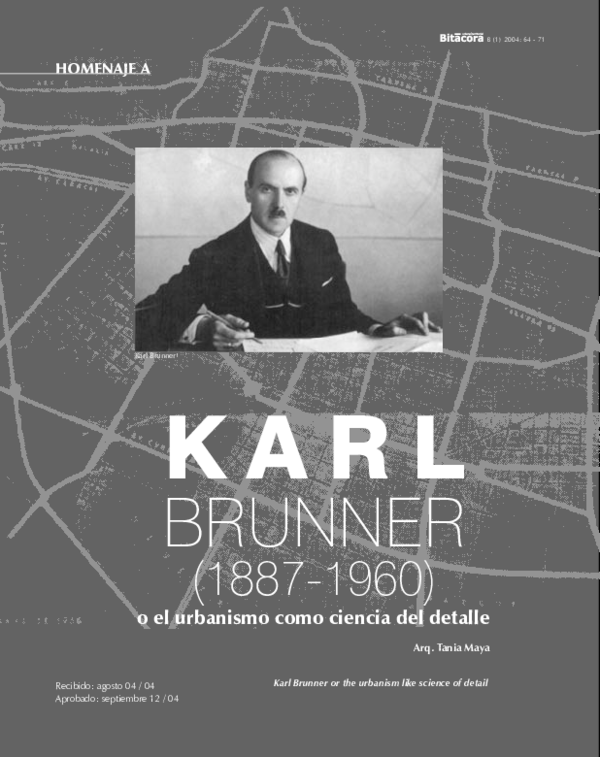 (PDF) Homenaje: Karl Brunner (1887-1960) o el urbanismo como ciencia ...