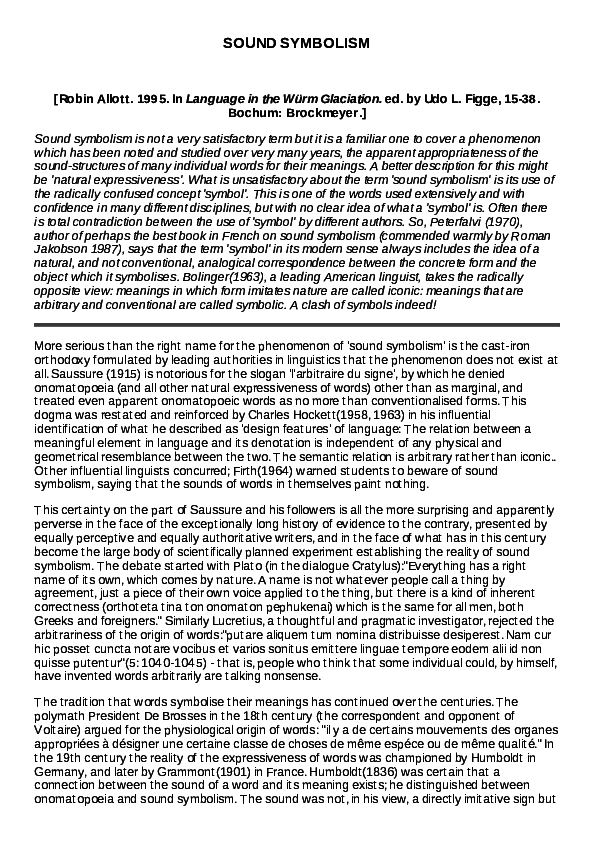 (PDF) SOUND SYMBOLISM