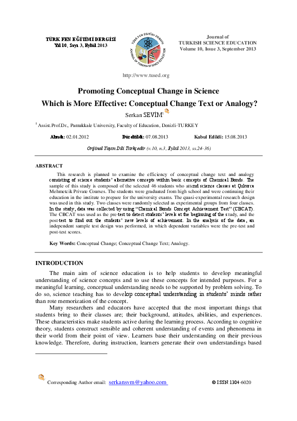 (PDF) Promoting Conceptual Change in Science Which is More Effective ...