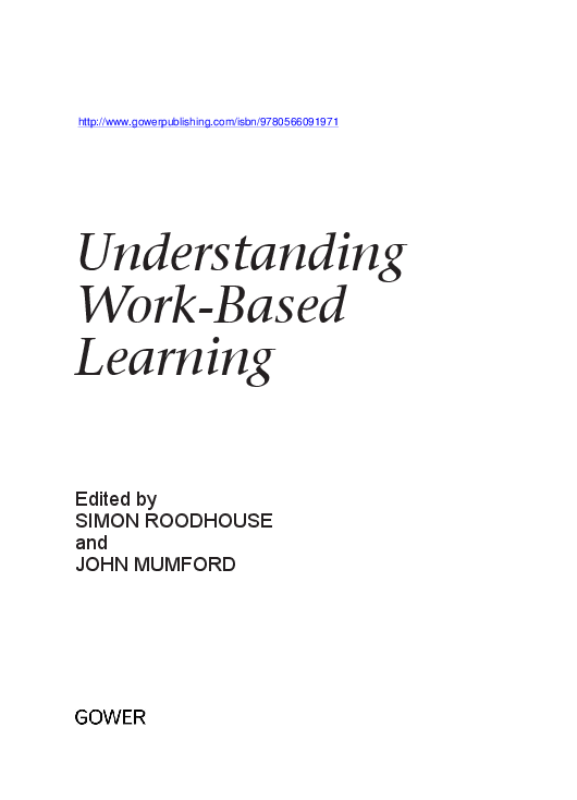 (PDF) Understanding Work-Based Learning