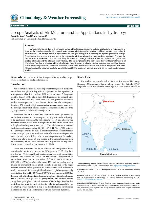 (PDF) Climatology & Weather Forecasting