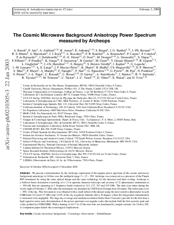 (PDF) The cosmic microwave background anisotropy power spectrum ...