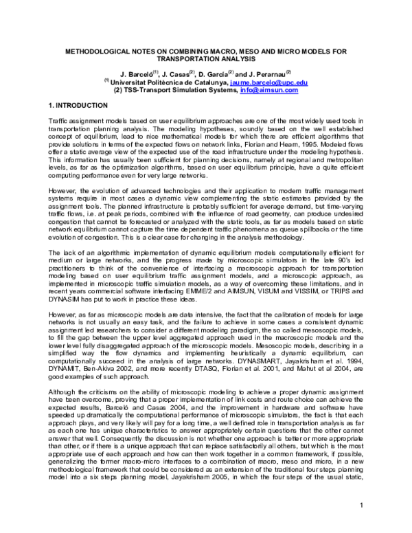 Pdf Methodological Notes On Combining Macro Meso And Micro Models