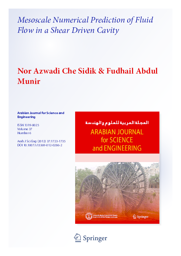 (PDF) 2 3 Mesoscale Numerical Prediction of Fluid Flow in a Shear Driven Cavity