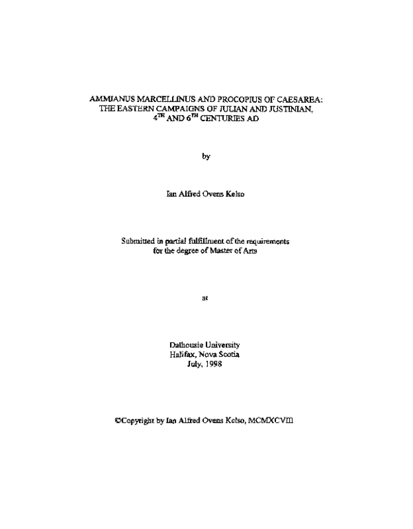 (PDF) AMMIANUS MARCELLINUS AND PROCOPIUS OF CAESAREA:THE EASTERN ...
