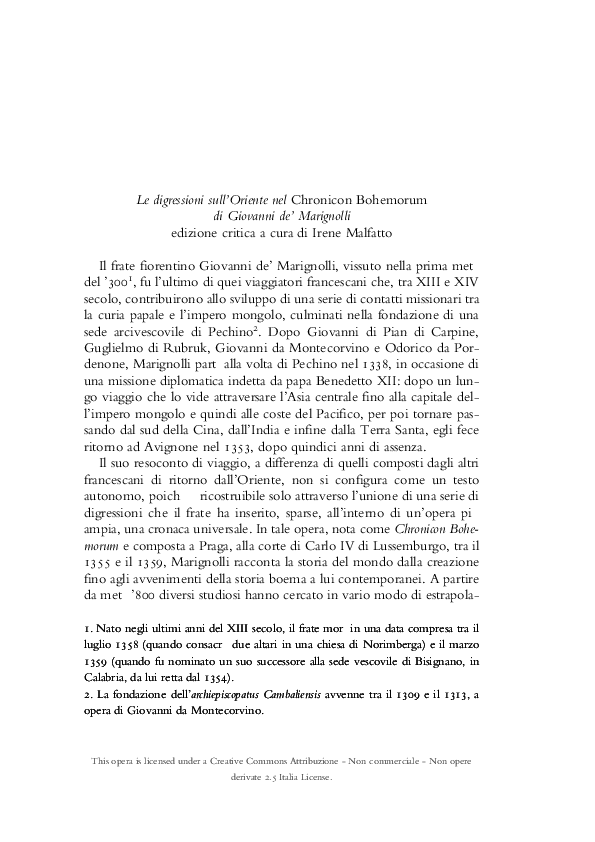 (PDF) "Le digressioni sull'Oriente nel Chronicon Bohemorum di Giovanni ...