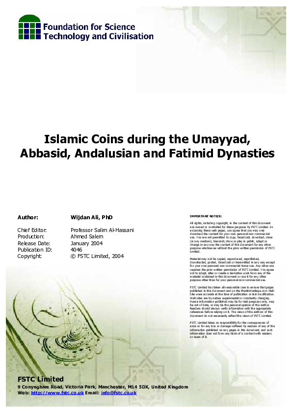 (PDF) Islamic Coins during the Umayyad, Abbasid, Andalusian and Fatimid ...