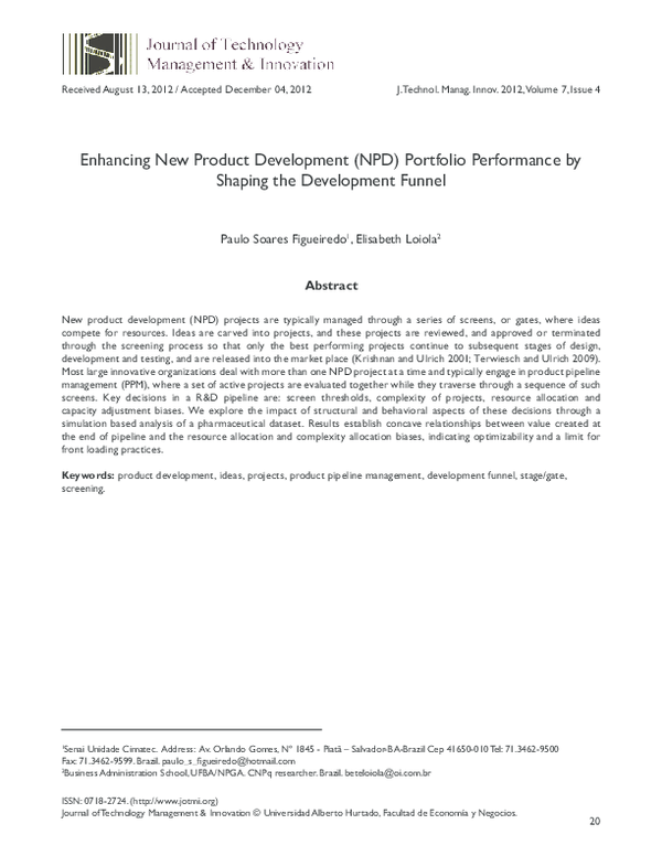 (PDF) Enhancing New Product Development (NPD) Portfolio Performance by ...