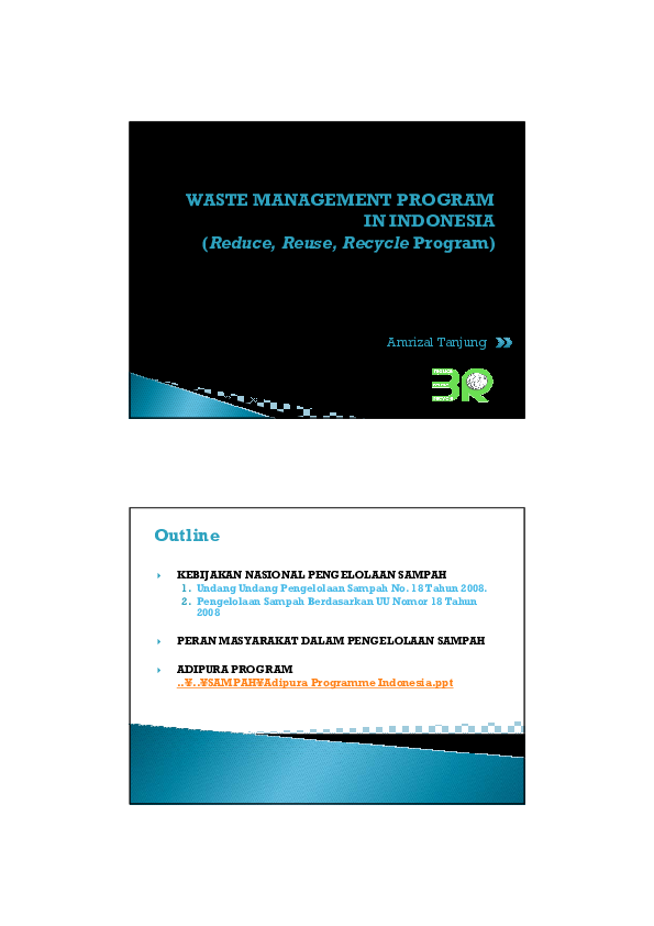 (PDF) WASTE MANAGEMENT PROGRAM IN INDONESIA (Reduce, Reuse, Recycle Program