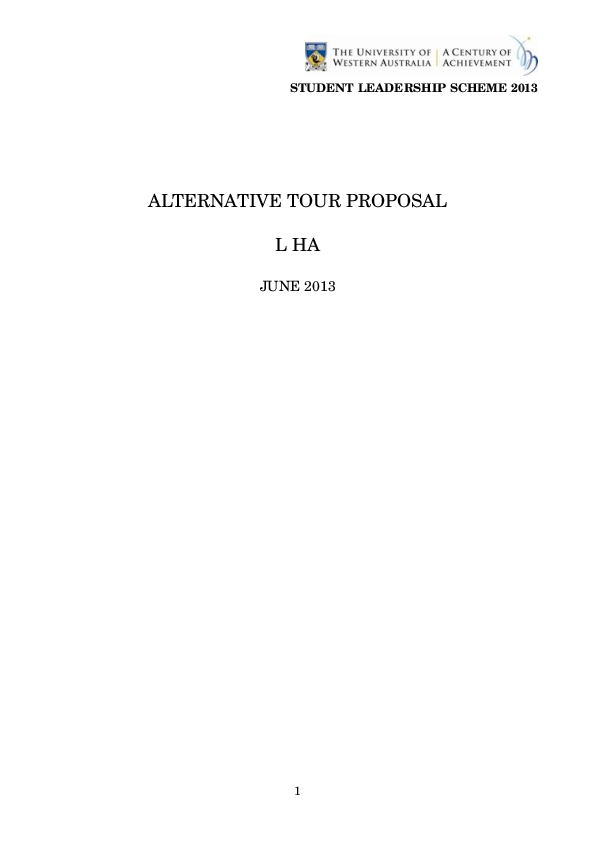 (PDF) UWA Campus Alternative Tour Proposal
