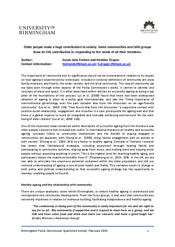 (DOC) Older people make a huge contribution to society. Some ...