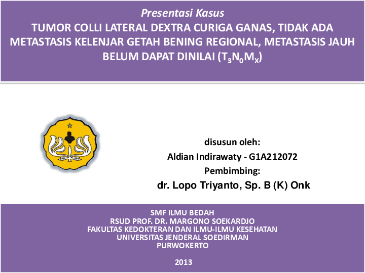 (PPT) PRESUS TUMOR COLLI