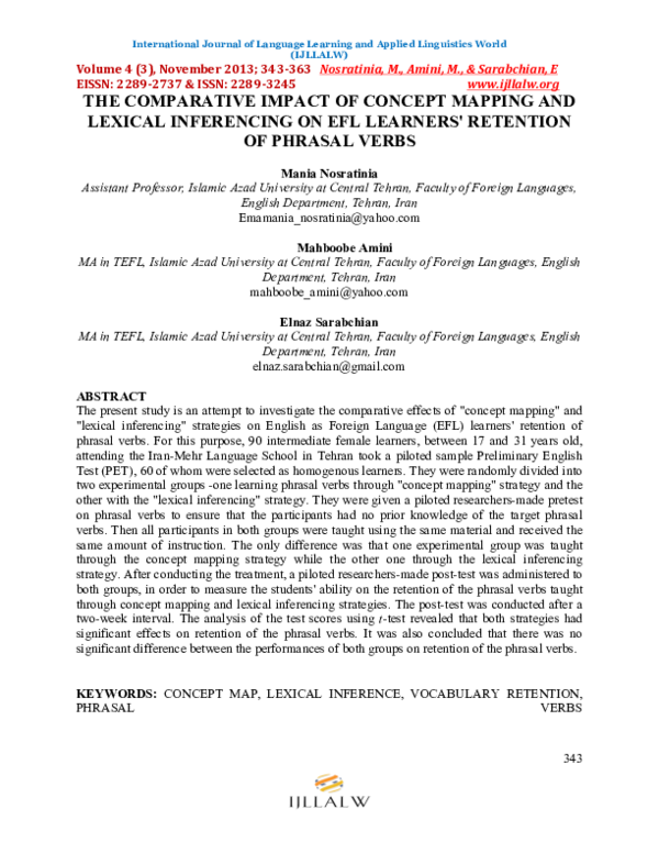 (PDF) THE COMPARATIVE IMPACT OF CONCEPT MAPPING AND LEXICAL INFERENCING ON EFL LEARNERS ...