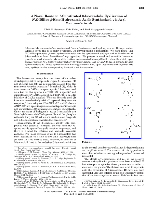(PDF) A Novel Route to 5-Substituted 3-Isoxazolols. Cyclization of N,O ...