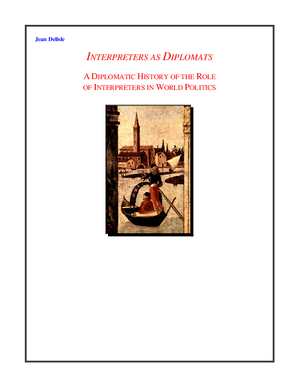 (PDF) Interpreters as Diplomats